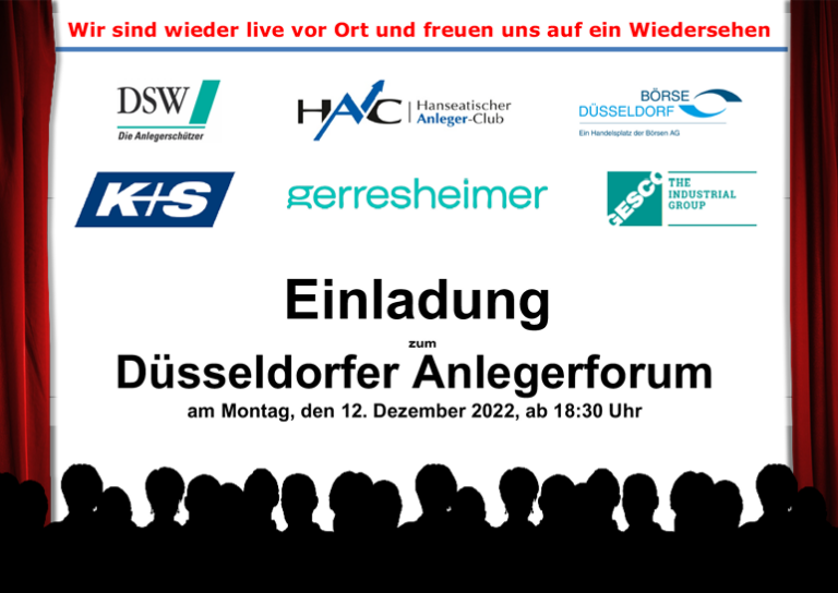 12.12.2022 – Düsseldorfer Anlegerforum der DSW mit K+S, Gerresheimer ...